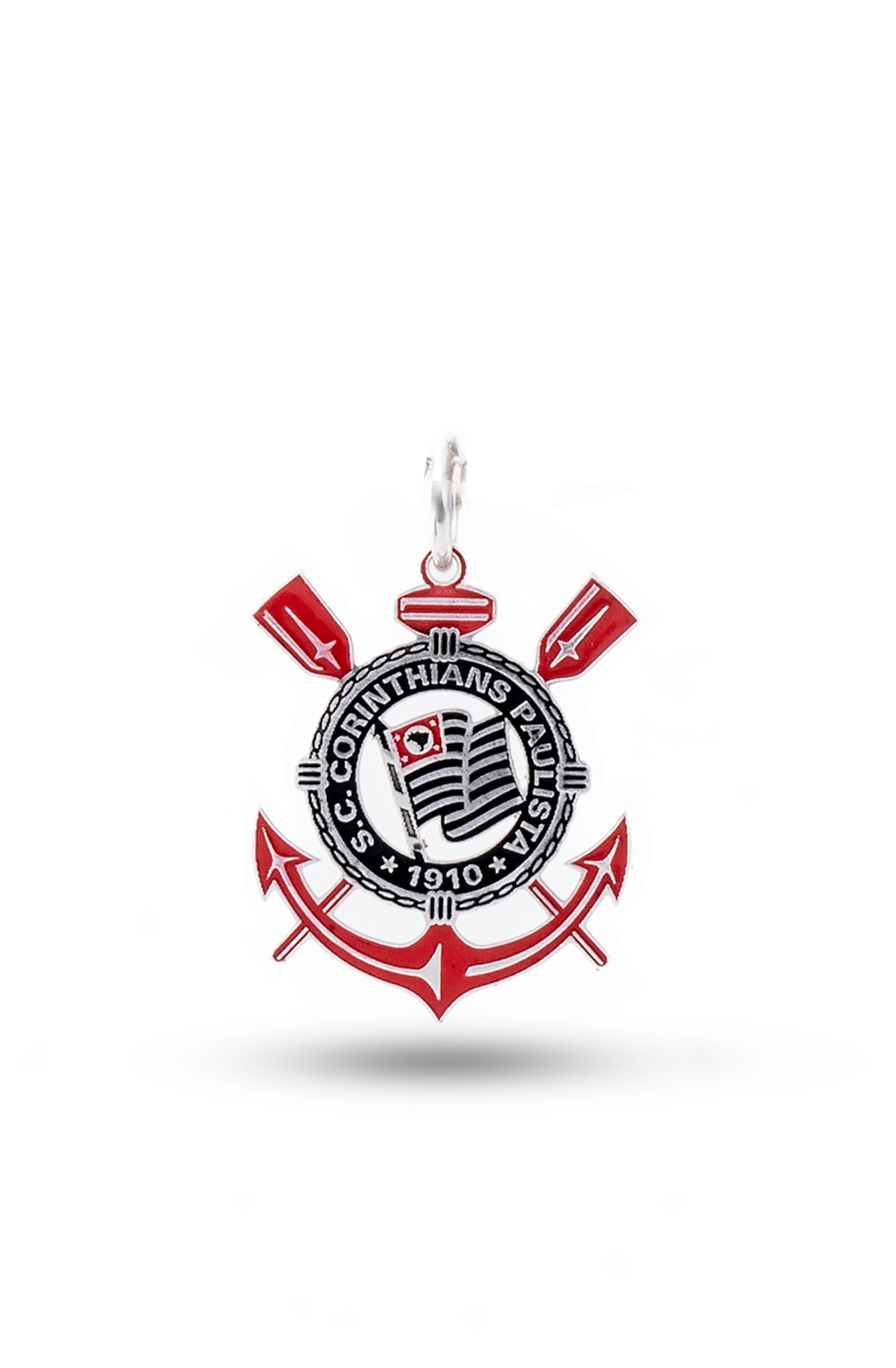 Pingente Corinthians Escudo em Prata 925 Colorido – OLAM
